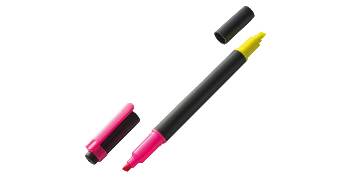 Textmarker mit zwei Markern als Werbeartikel ab 0,34