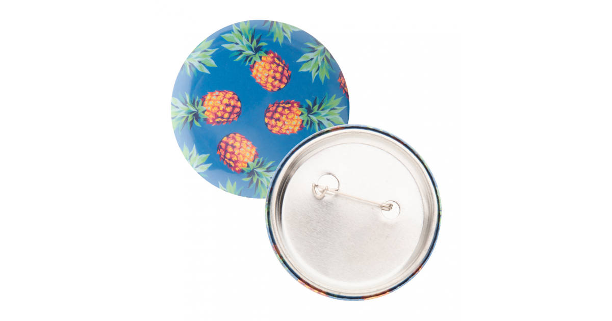 Button-Anstecker PinBadge Maxi, silber/weiß als Werbeartikel ab 0,42