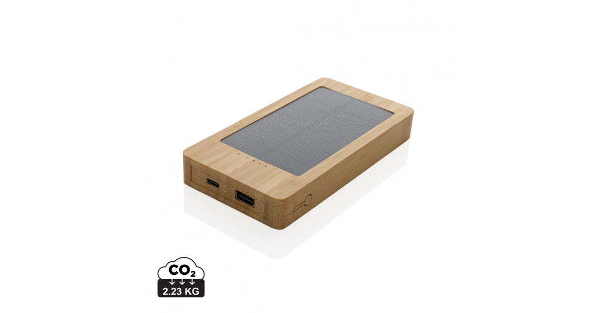 Sunwick 10.000mah Bambus Solar Powerbank als Werbeartikel ab 23,45