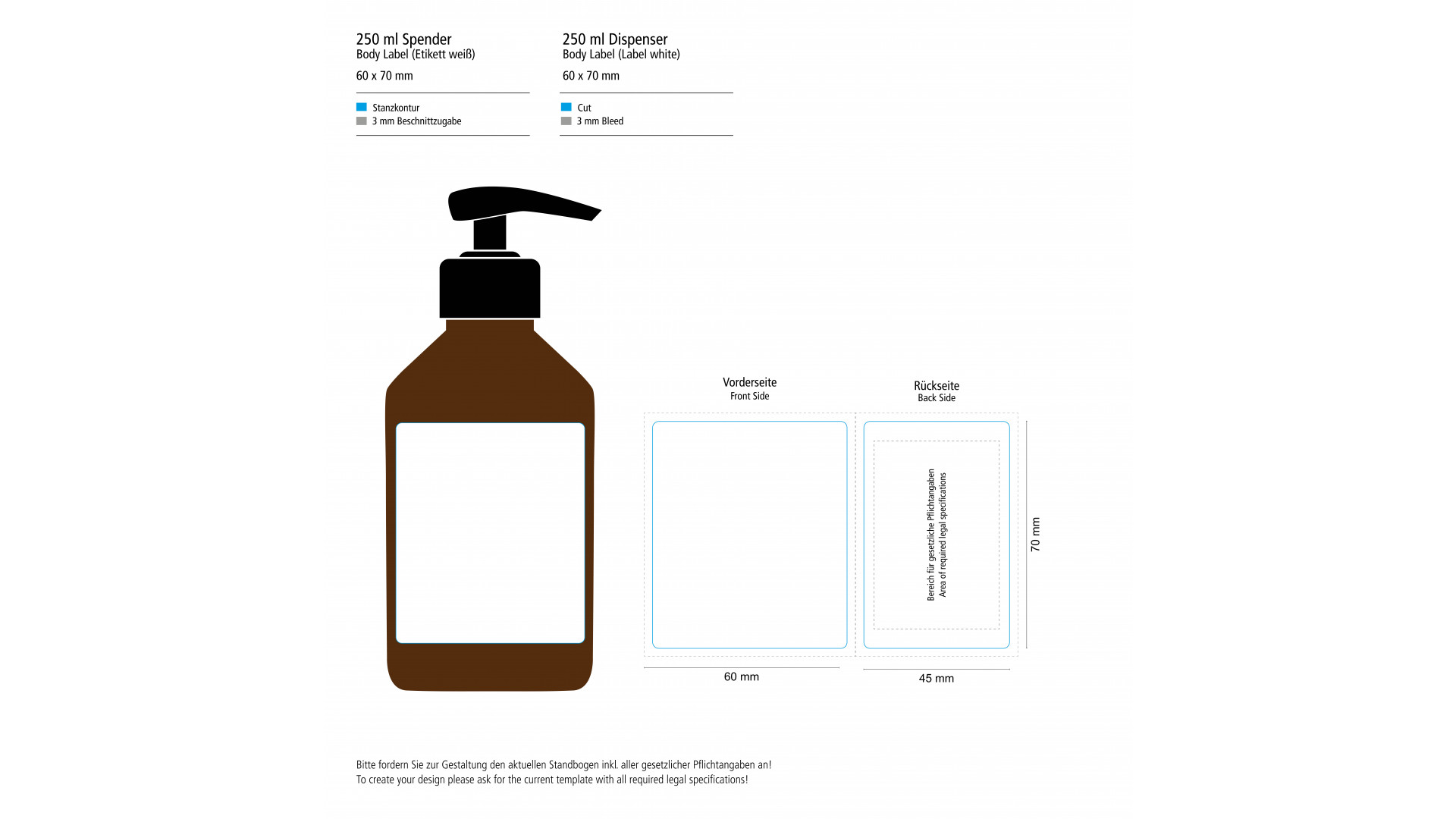 250 ml Spender - Hände-Desinfektionsgel (DIN EN 1500) - Body Label als Werbeartikel ab 2,90