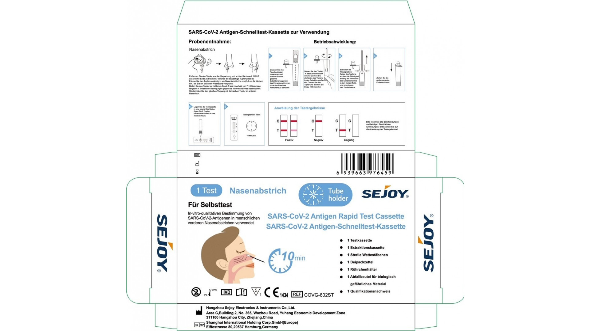 Sejoy SARS-CoV-2 Antigen Selbsttest-Kit für Laien - erkennt auch ...